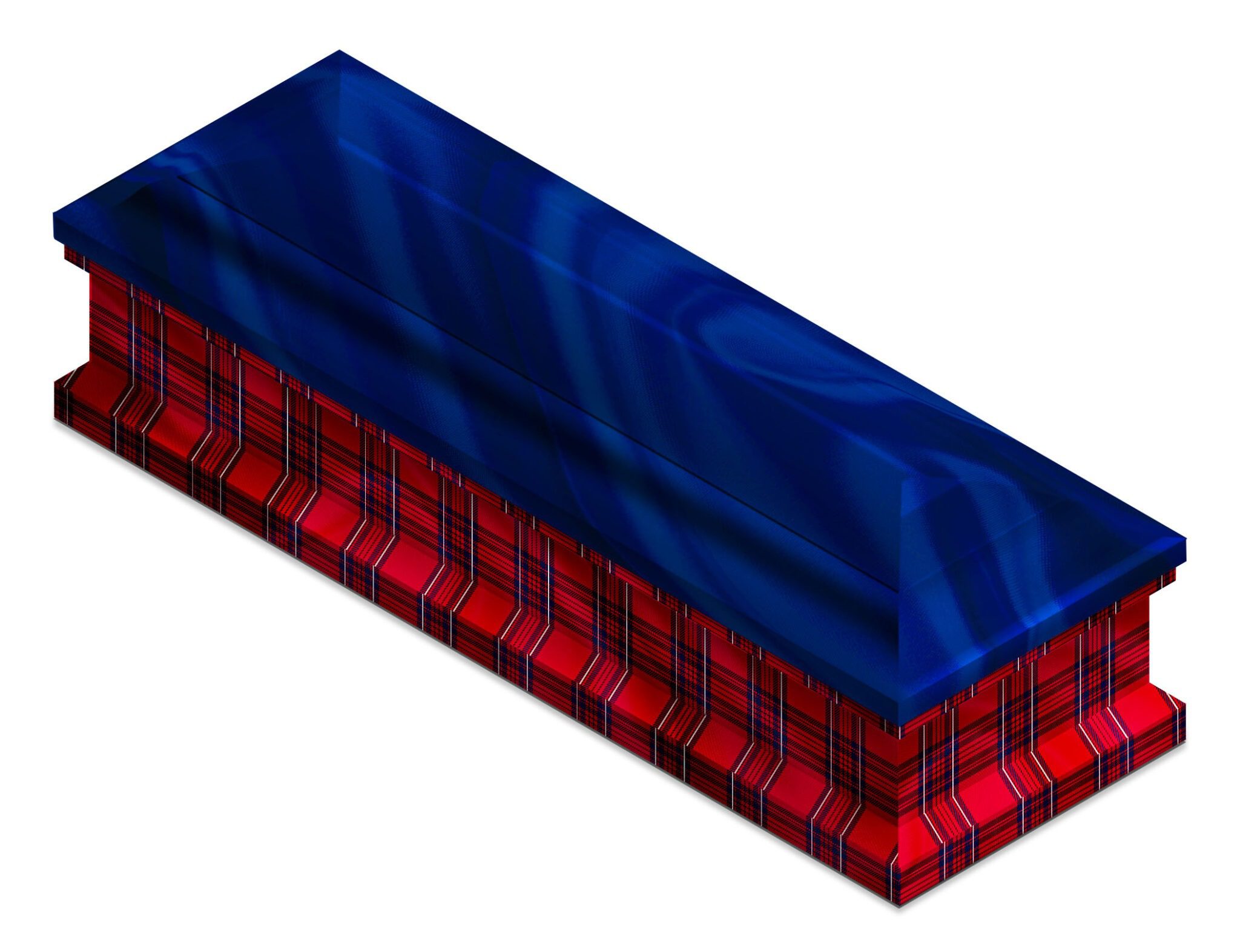 Red And Blue Plaid We Wrap Caskets red-and-blue-plaid-we-wrap-caskets